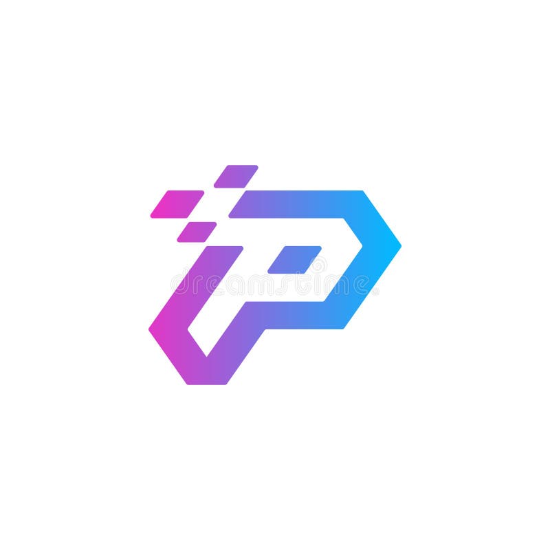 Letter P Digital Logo, Letter P Logo, Initial P Logo, P Logo, Letter P ...