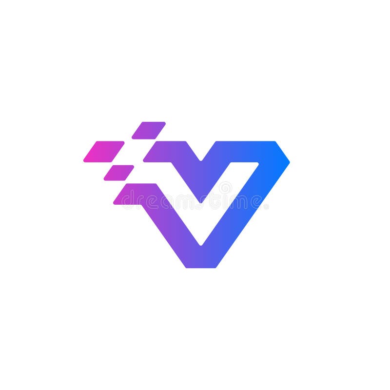 Letter V Digital Logo, Letter V Logo, Initial V Logo, V Logo, Letter V ...