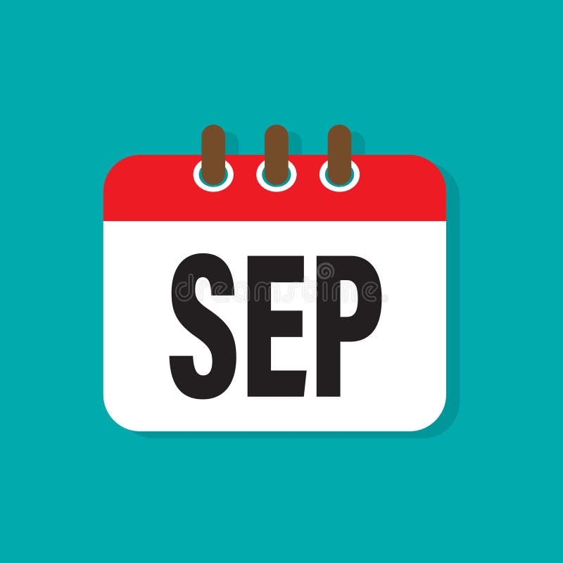 September Sign with Colour Black and White. 3d Paper Illustration ...