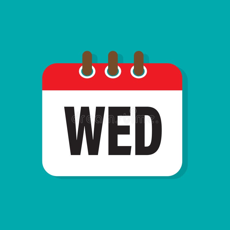 Wednesday Sign Calender Sign Stock Illustration - Illustration of ...