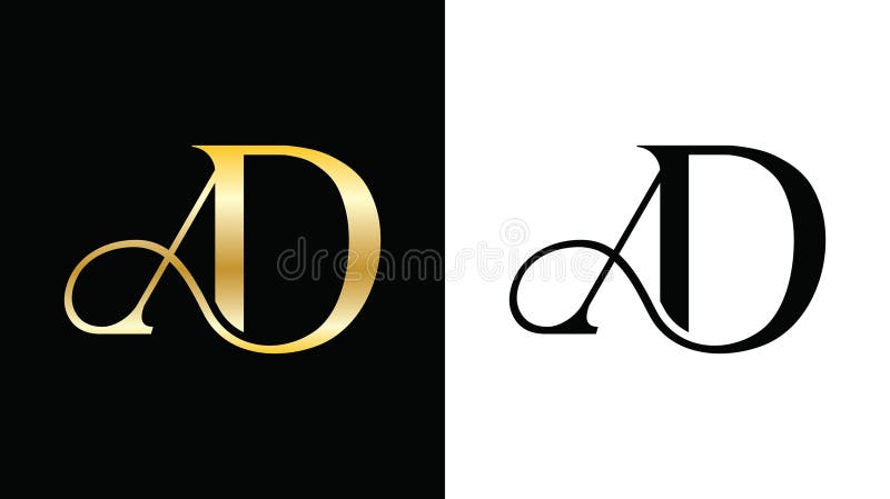 AD Logo, AD Monogram, Initial AD Logo, Letter AD Logo, Luxury Vector ...