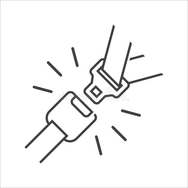 Car Safety Belt Linear Icon. Seat Belt Line Icon. Safety Belt Icon ...