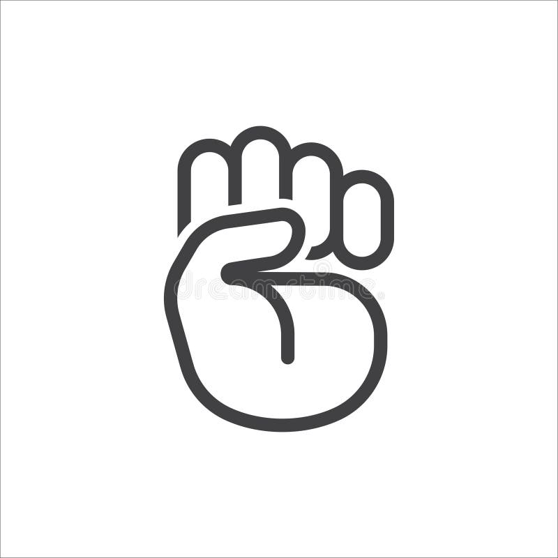 Hand Symbol. Hand Gesture Linear Icon Stock Vector - Illustration of ...