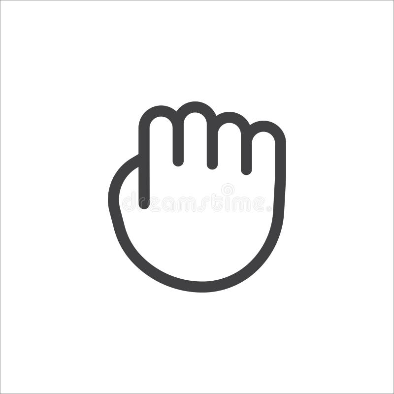 Hand Symbol. Hand Gesture Linear Icon Stock Vector - Illustration of ...