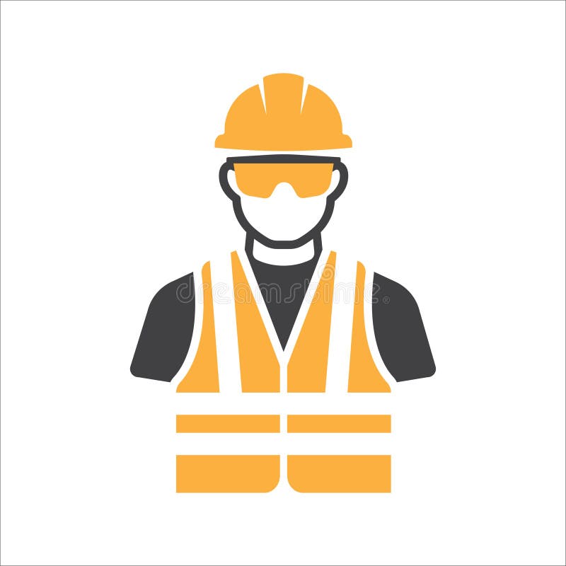 Safety Icon Avatar with Safety Helmet and Safety Vest and Safety ...