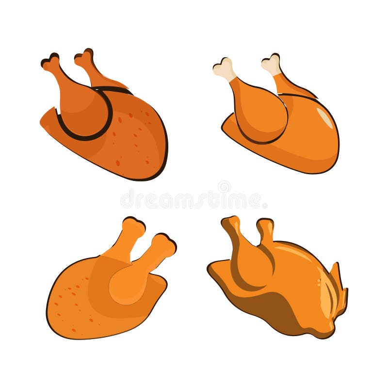 Fried Chicken Leg Cartoon Character. Roast Chicken Leg Mascot Stock ...