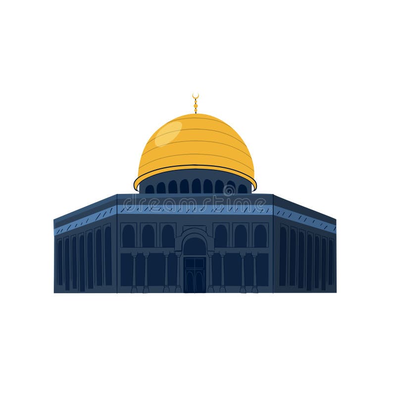Vector Hand Drawn Flat Design Al Aqsa Illustration Stock Vector ...