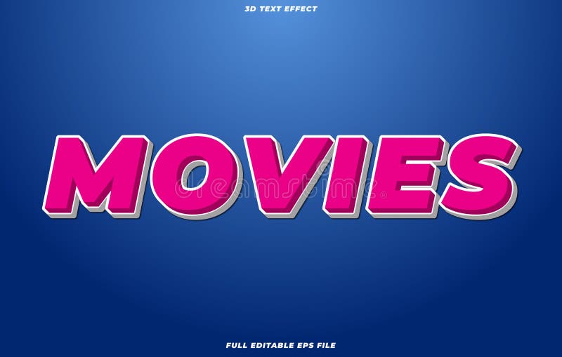 Movies Text Effect Template Design with 3d Style Use for Business Brand ...