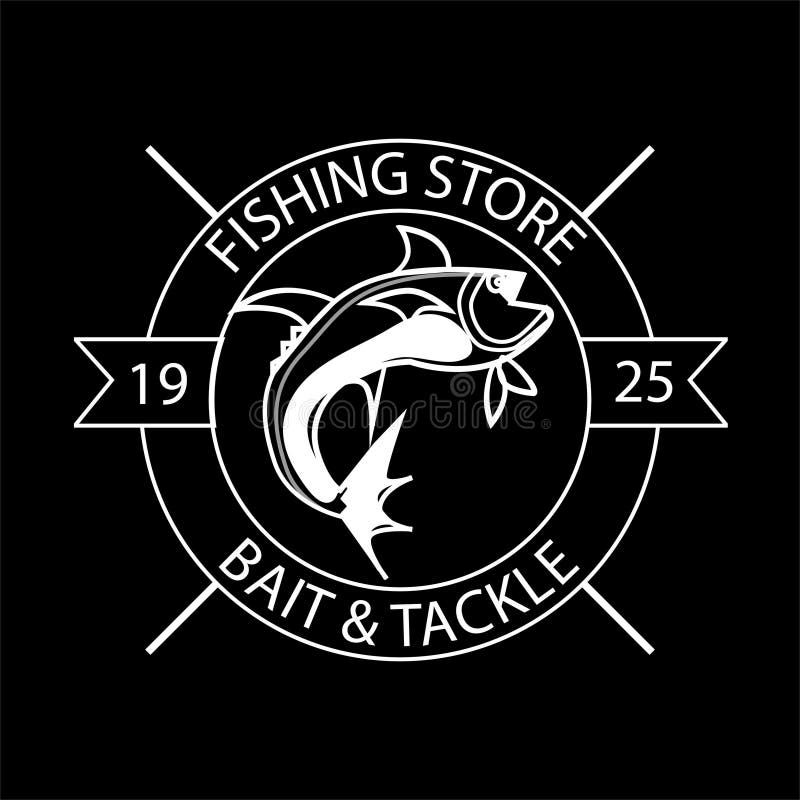 Fishing Store Sign Icon Vector and Badge Stock Vector - Illustration of ...