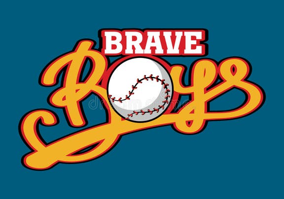 Brave Boys Baseball Team Name Template with Ball Stock Vector ...