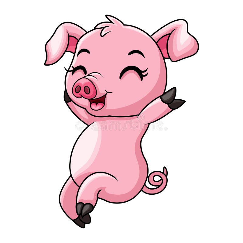 Cartoon Little Pig a Dancing Stock Vector - Illustration of ...