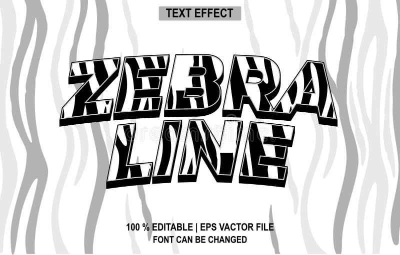 Zebra 3D Editable Text Effect Template Stock Vector - Illustration of ...