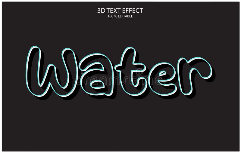 Water Text Effect Template with 3d Bold Style Use for Logo and Business ...