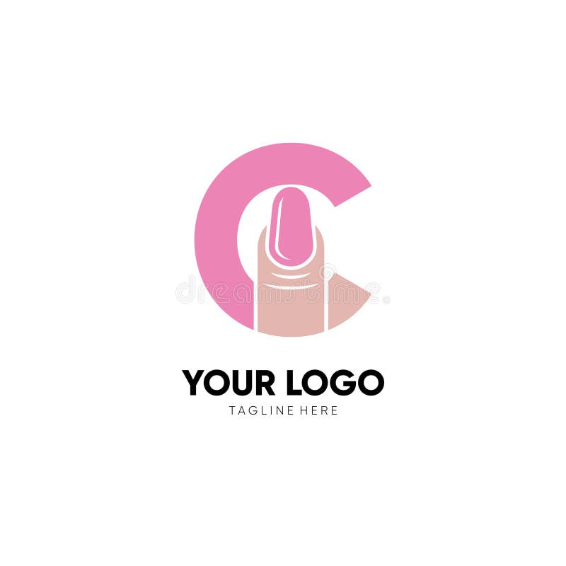Letter C Nail Art Logo Design Vector Icon Graphic Emblem Illustration ...
