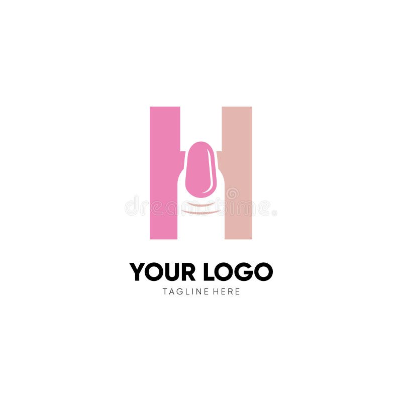 Letter H Nail Art Logo Design Vector Icon Graphic Emblem Illustration ...
