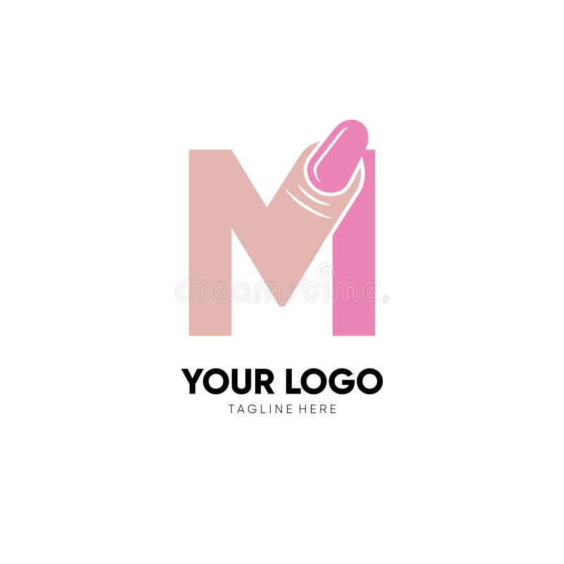 Letter M Nail Art Logo Design Vector Icon Graphic Emblem Illustration ...