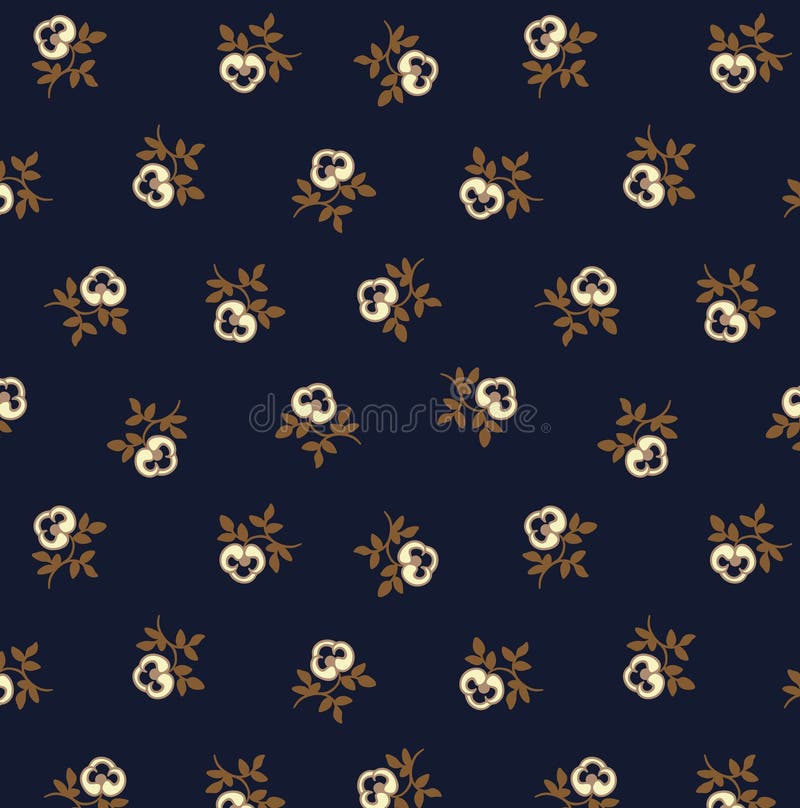 Cute Small Wild Flower Motif Pattern Abstract Geometric Continuous ...