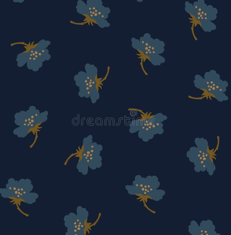 Cute Small Wild Flower Motif Pattern Abstract Geometric Continuous ...