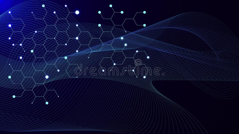 Abstract Blue Connection Hexagon Technology with Glowing Effect ...
