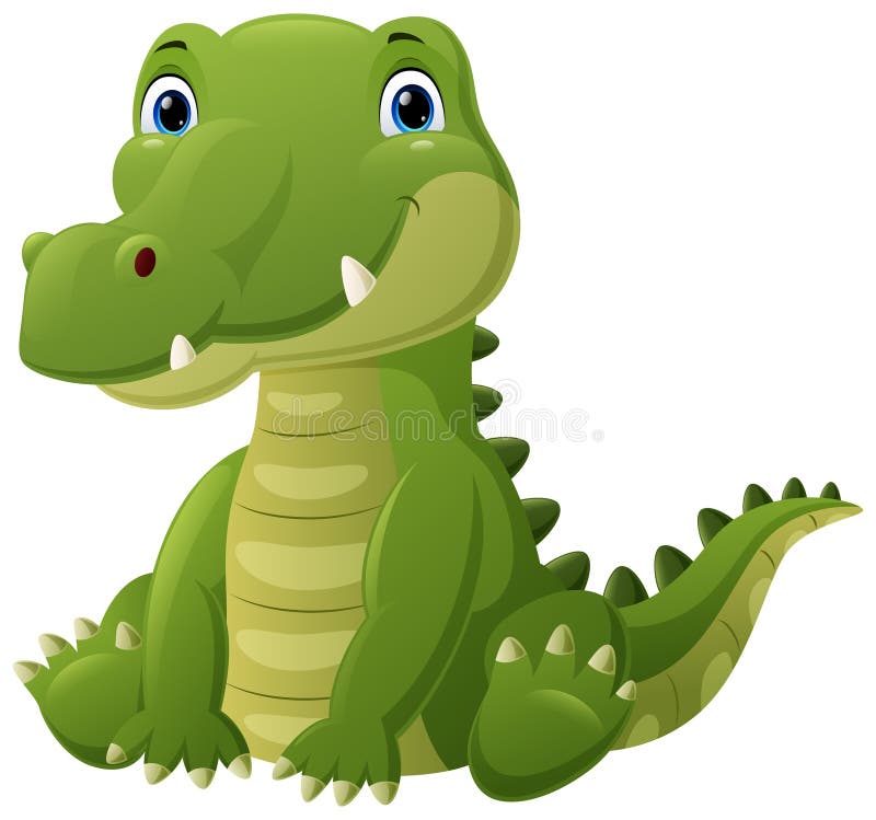 Cute Baby Crocodile Cartoon Sitting Stock Vector - Illustration of ...