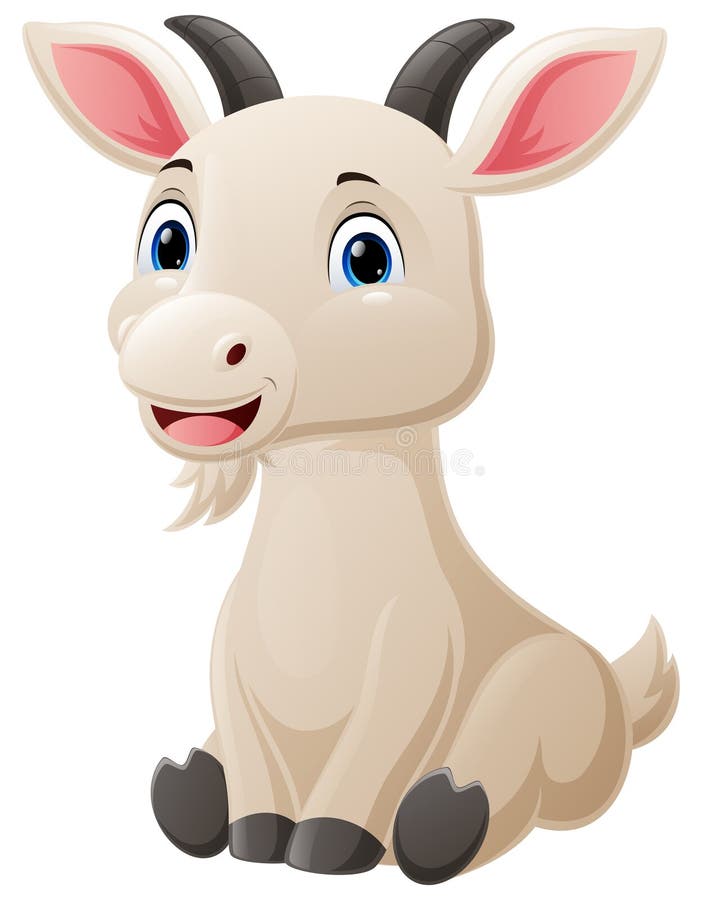 Cute Baby Goat Cartoon Sitting Stock Vector - Illustration of celebrate ...