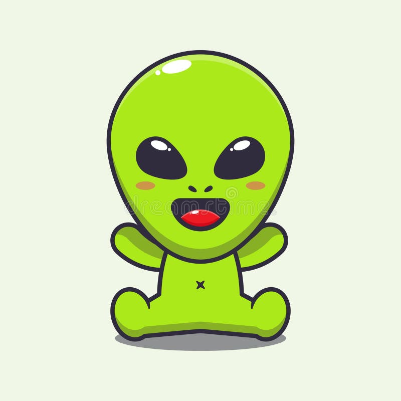 Cute Alien Gamer Cartoon Vector Illustration. Stock Vector ...