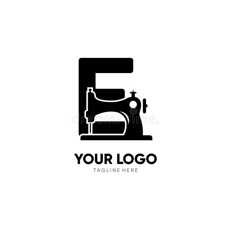 Letter E Sewing Machine Logo Design Vector Icon Graphic Emblem ...