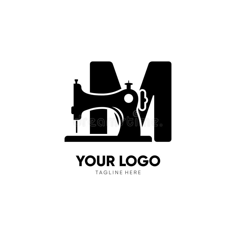 Letter M Sewing Machine Logo Design Vector Icon Graphic Emblem ...