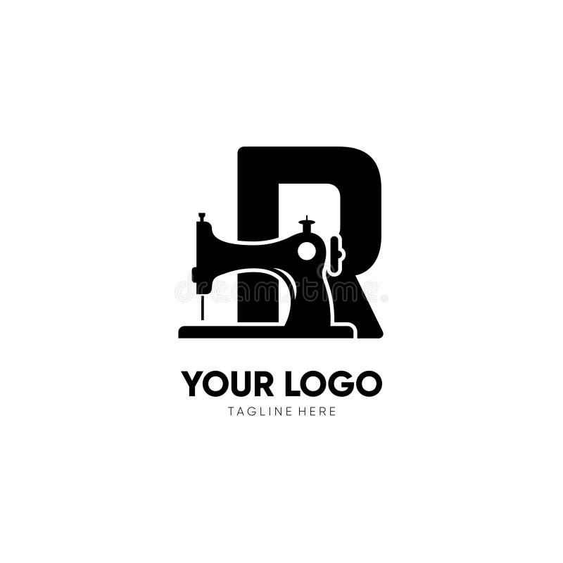 Letter R Sewing Machine Logo Design Vector Icon Graphic Emblem ...