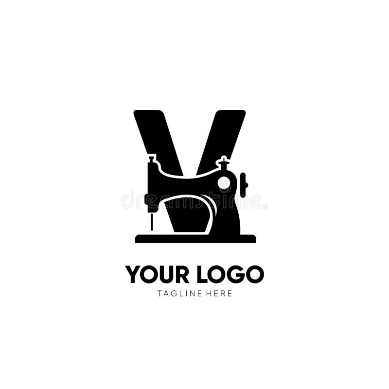 Letter V Sewing Machine Logo Design Vector Icon Graphic Emblem ...