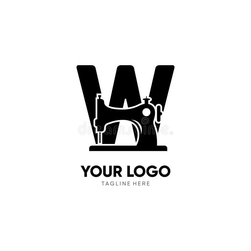 Letter W Sewing Machine Logo Design Vector Icon Graphic Emblem ...