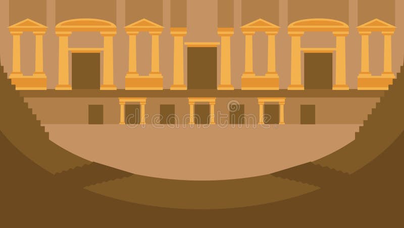 Ancient Greek Temple Vector Illustration in Flat Style. Stock Vector ...