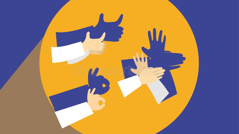 Shadow Theater from the Hands. Vector Illustration Stock Vector ...