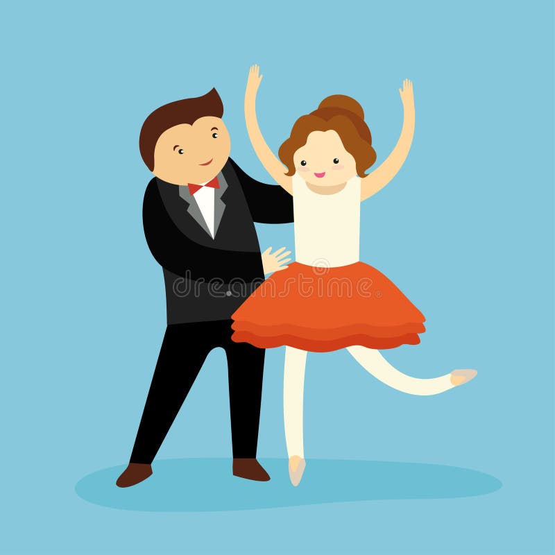 Couple Dancing Ballroom Dance. Vector Illustration. Stock Vector ...