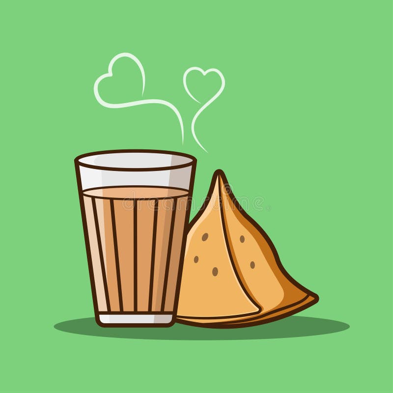 Chai and samosa vector stock vector. Illustration of cutting - 270859279