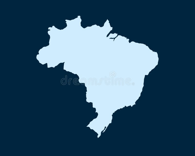 Light Blue Design Concept of Country Brazil Map Isolated on Dark Green ...