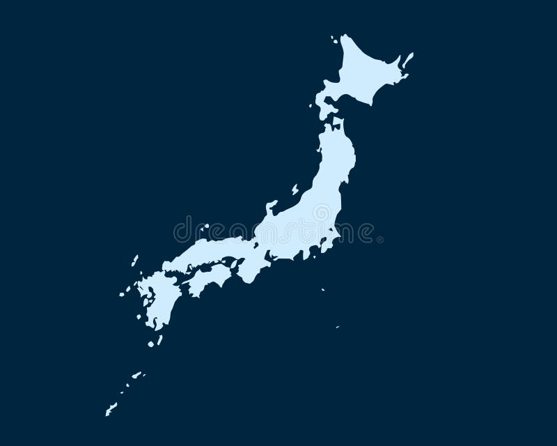 Light Blue Design Concept of Country Japan Map Isolated on Dark Green ...