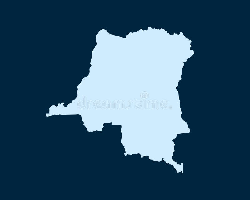 Light Blue Design Concept of Country DR Congo Map Isolated on Dark ...