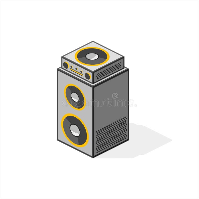 Isometric Bluetooth Speaker Audio Map3 Sound Box Vector Stock Vector ...