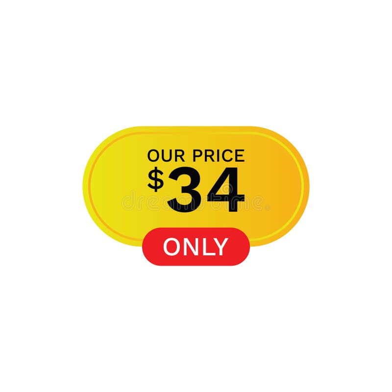 Our Price 34$ Dollar only, Label, Price Tag, Price Label, Discount ...