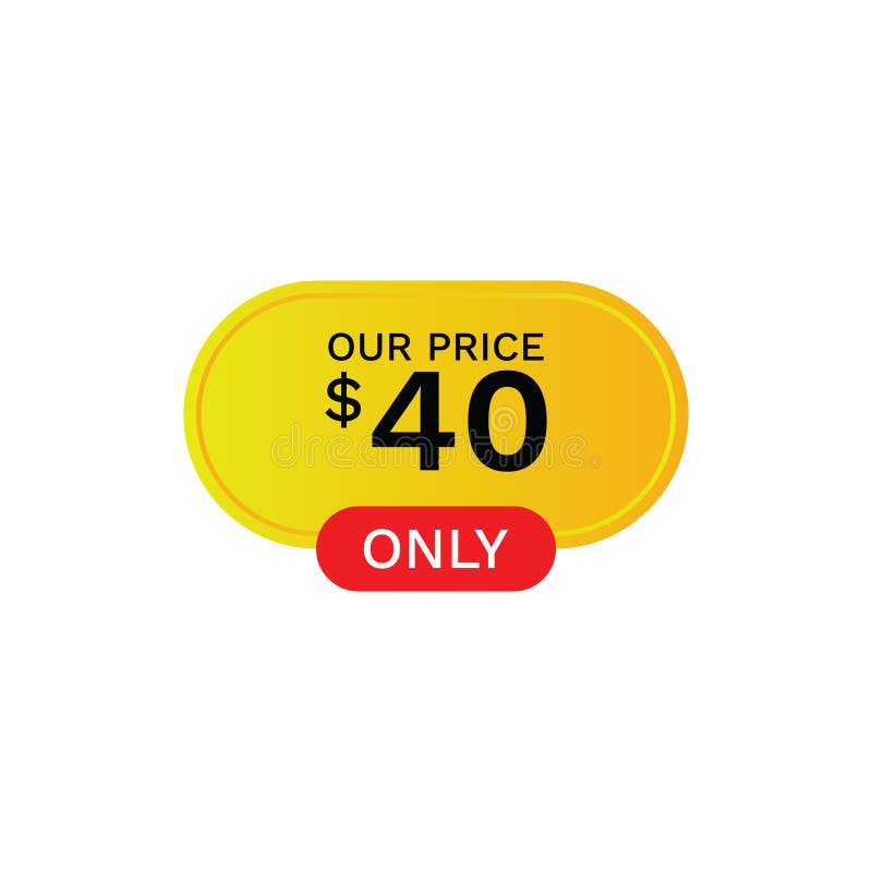 Our Price 40$ Dollar only, Label, Price Tag, Price Label, Discount ...