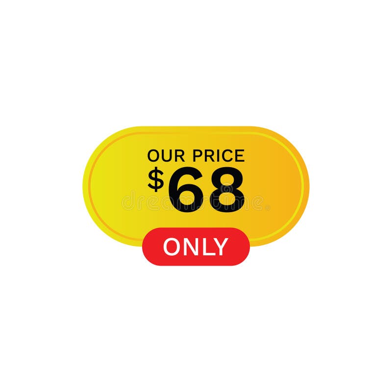 Our Price 68$ Dollar only, Label, Price Tag, Price Label, Discount ...