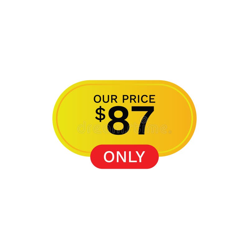 Our Price 87$ Dollar only, Label, Price Tag, Price Label, Discount ...