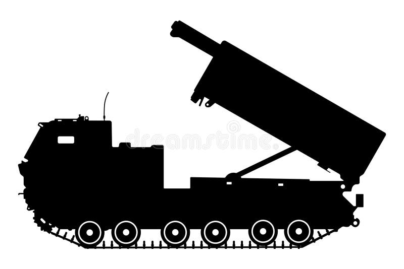Military Multiple Rocket Launcher Silhouette, Land Force, Army Weapon ...
