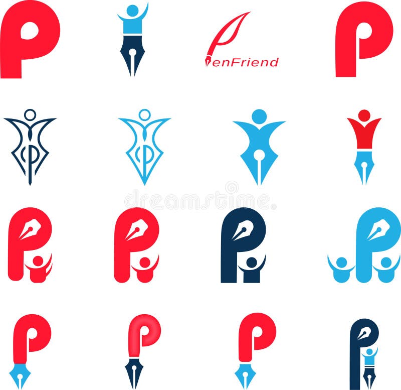 Letter Pen Design Template and Icon New Idea. Stock Illustration ...