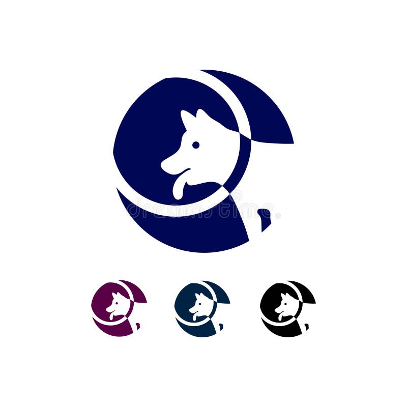 Circle Dog Animal Vector Logo Design Stock Vector - Illustration of ...