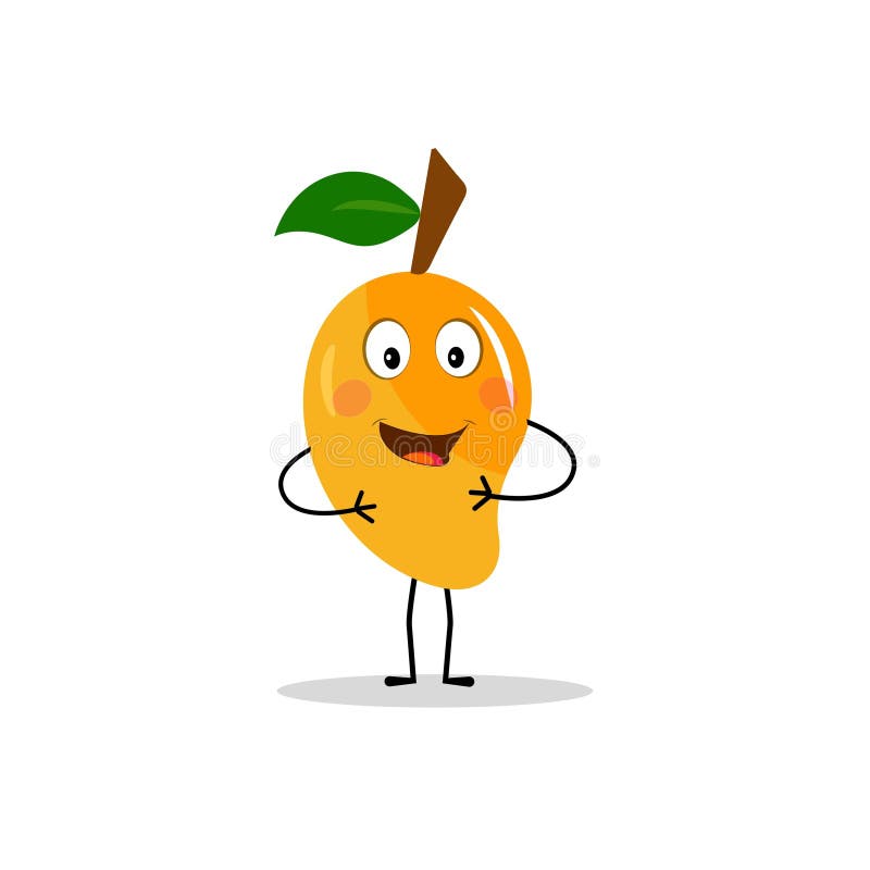 Mango Character Design. Kawaii Mango Characters Vector Illustration of ...