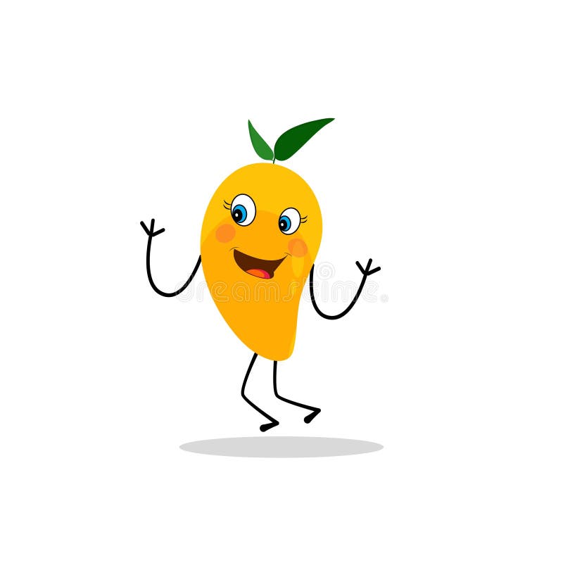 Mango Character Design. Kawaii Mango Characters Vector Illustration of ...