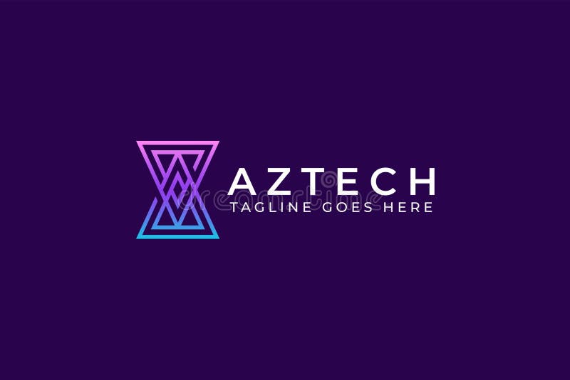 Abstract Geometric Shape with Aztec Technology Pattern Symbol Logo ...