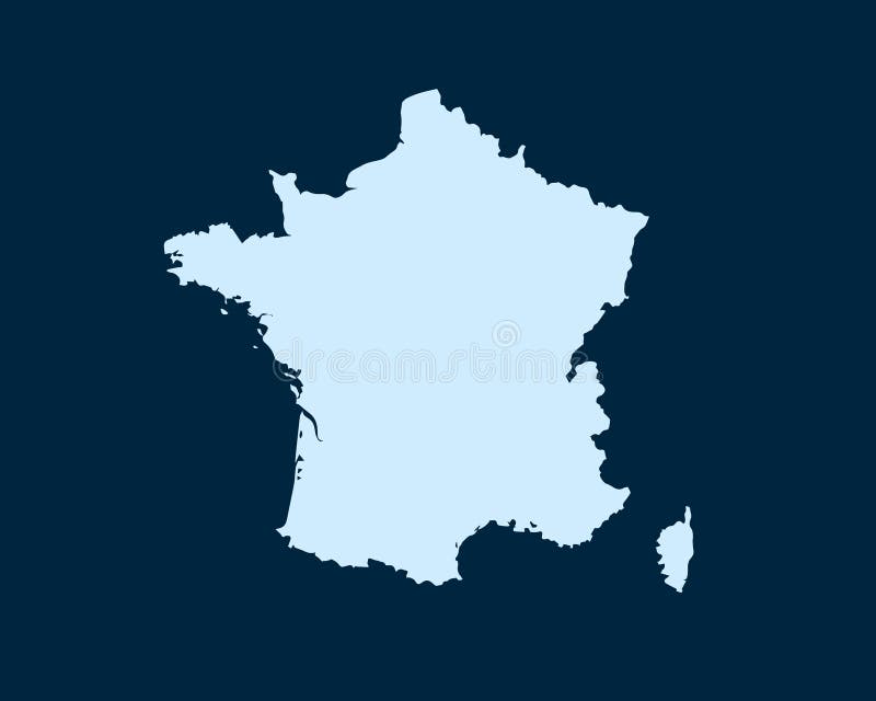 Light Blue Design Concept of Country France Map Isolated on Dark Green ...